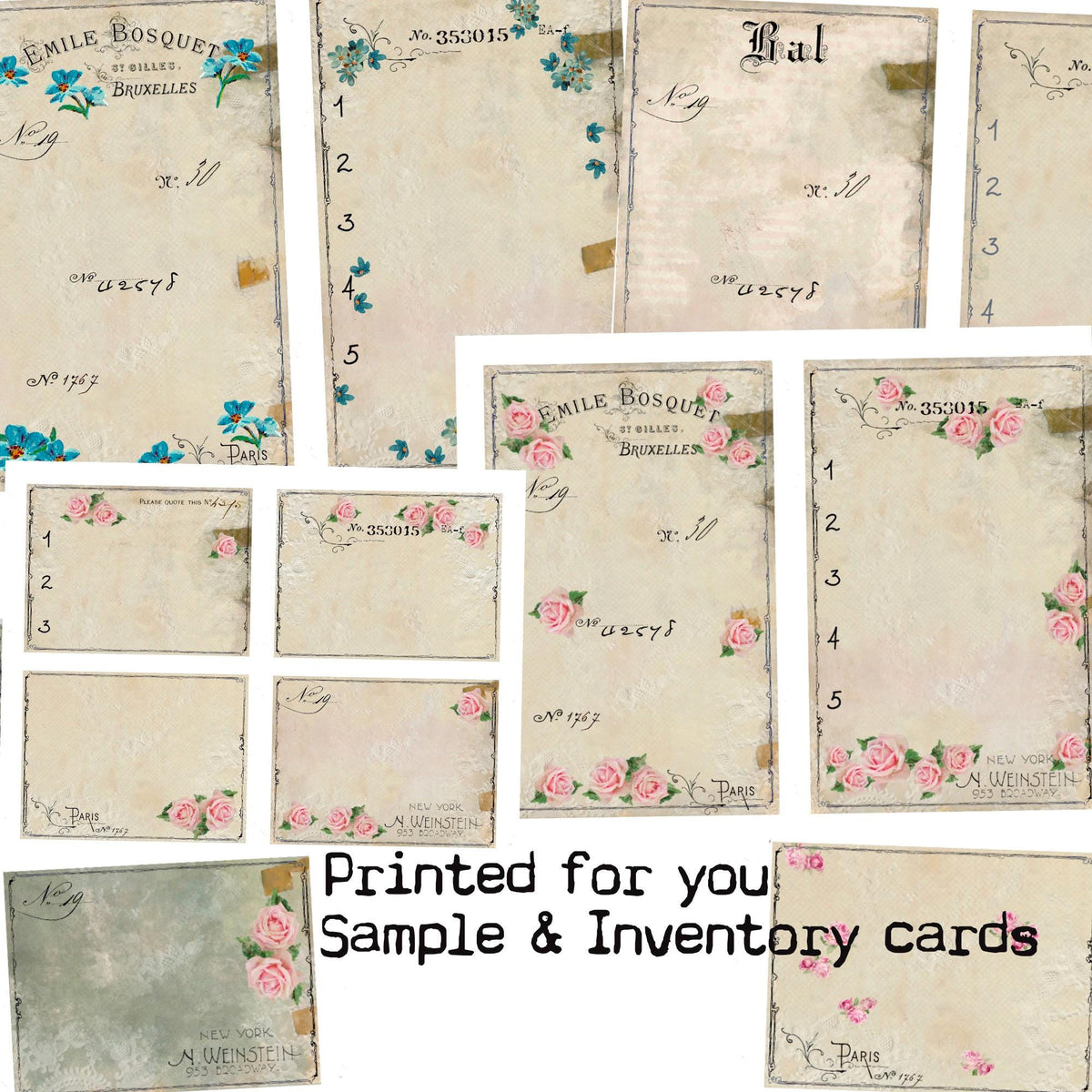 Paper pack - Sample & Inventory cards – Odulcina